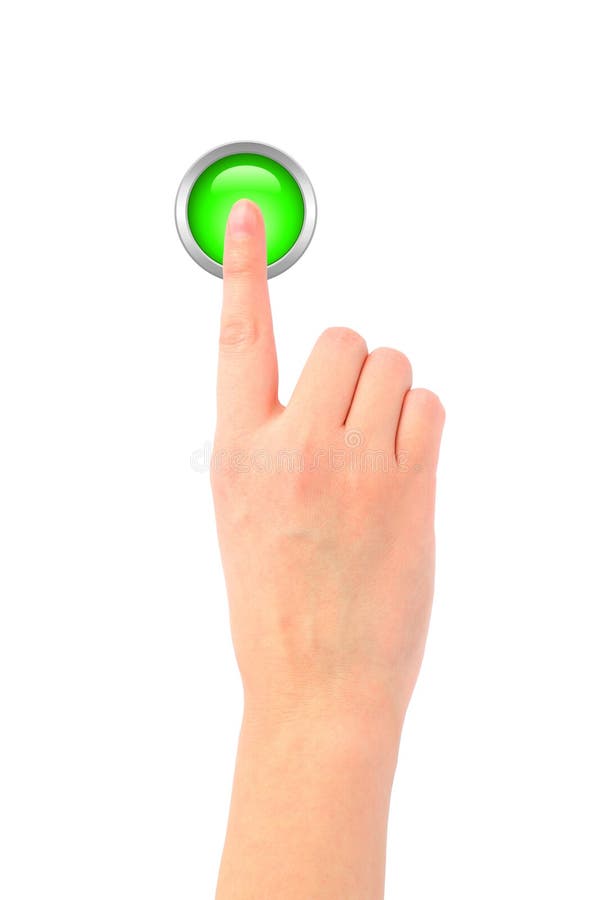 Hand and button stock image. Image of panel, sign, circle - 13306061