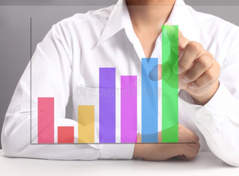 Pressing chart button stock illustration. Illustration of human - 28458539