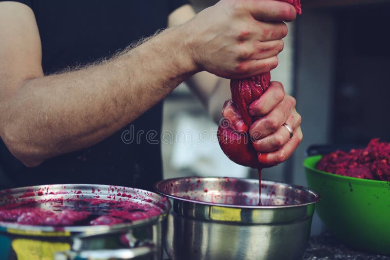 Pressing Cherries for Red Sweet Vine Stock Image - Image of garden ...