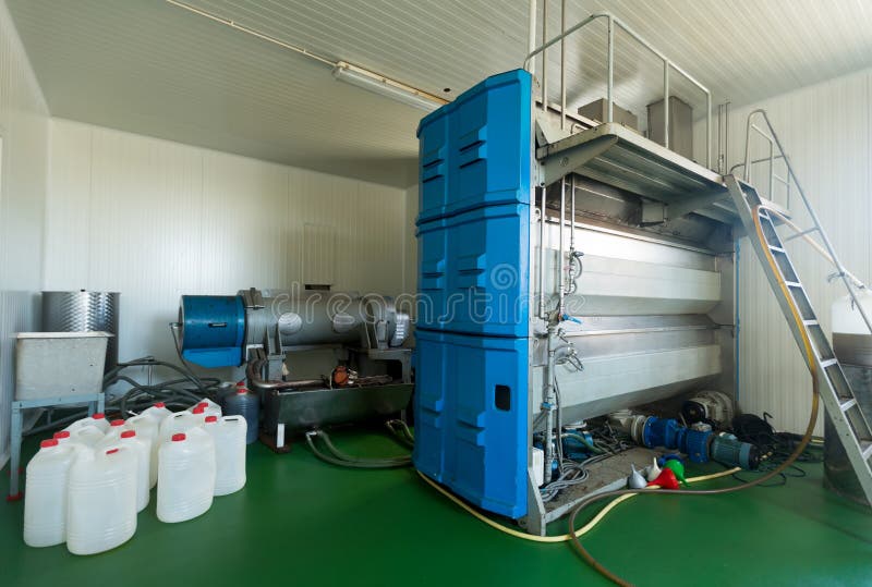 Pressing Devices at Olive Oil Industry Stock Photo - Image of full ...