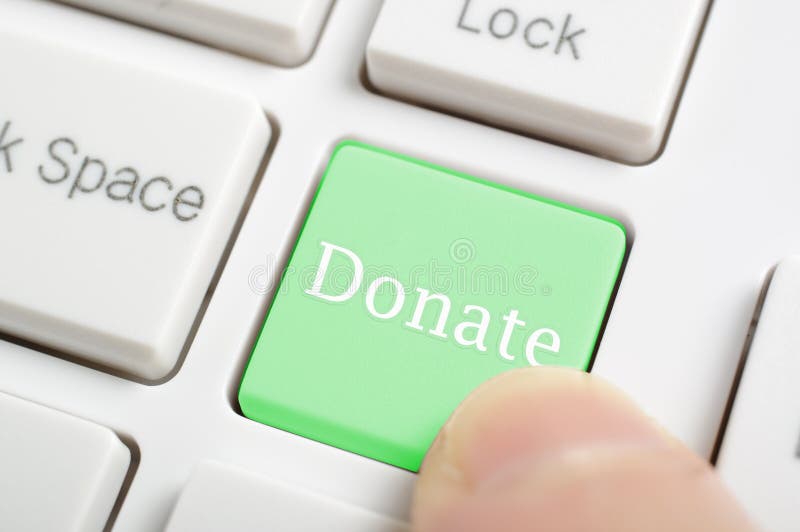 Pressing donate key stock image. Image of clicks, personal - 33730297
