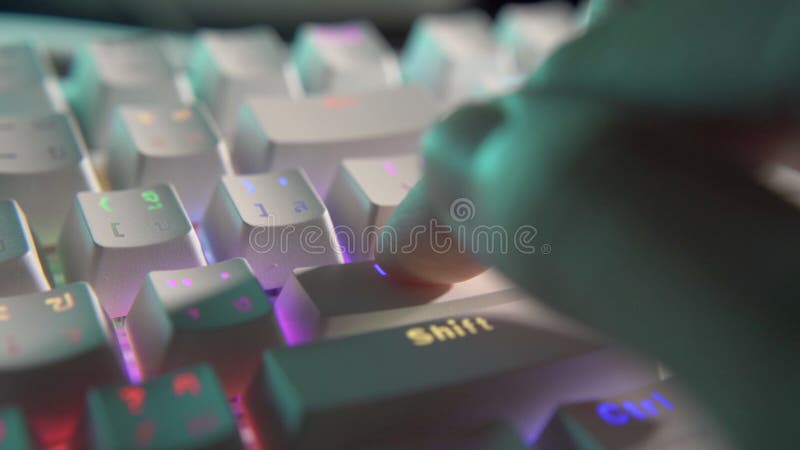 Pressing Enter Button on a Gaming Keyboard Stock Footage - Video of ...