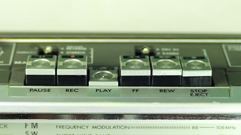 Pressing a Finger Play Button on a Tape Recorder Stock Footage - Video ...