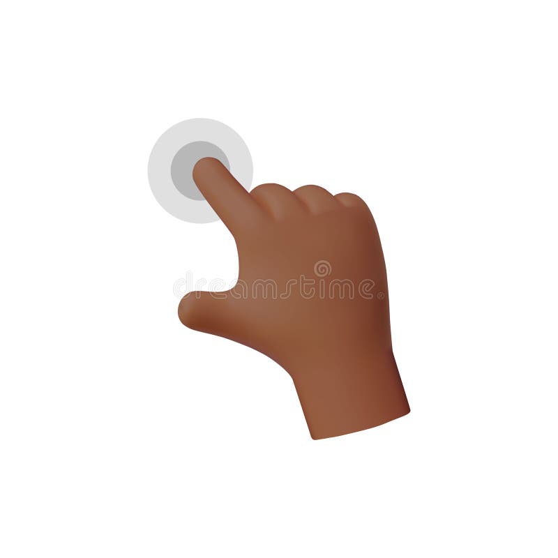 Pressing Gesture 3D Hand Icon Vector Illustration Stock Vector ...