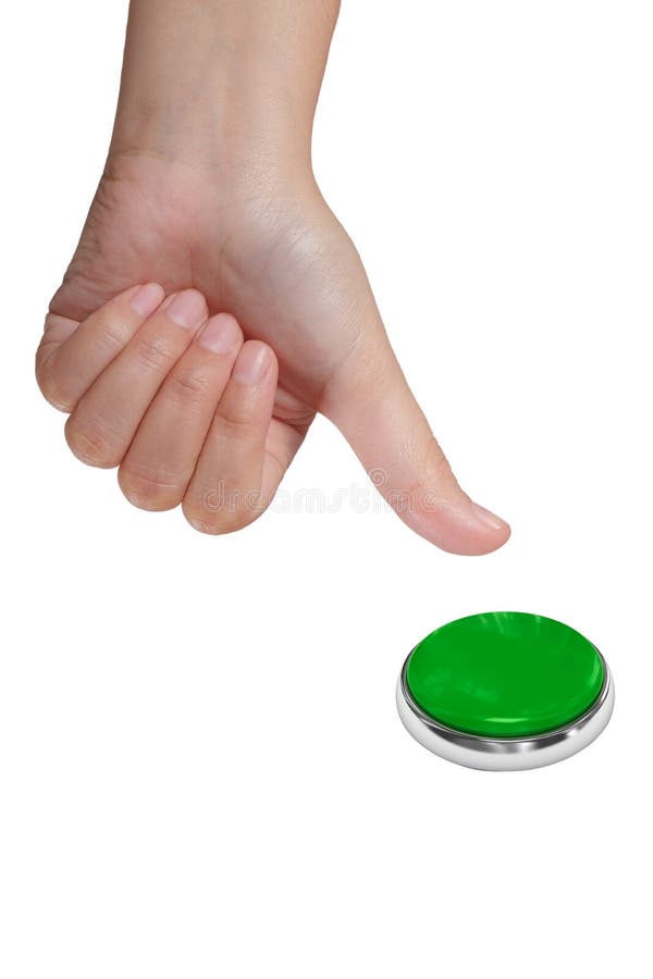 Pressing GO button stock photo. Image of press, green - 68097988