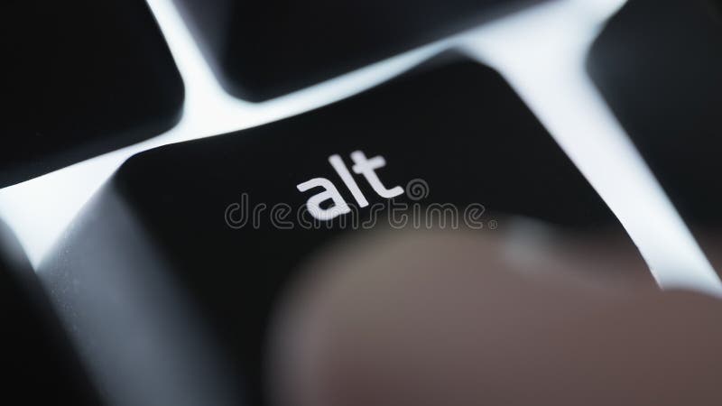 Pressing and Holding the ALT Button on Black Computer Keyboard Stock ...