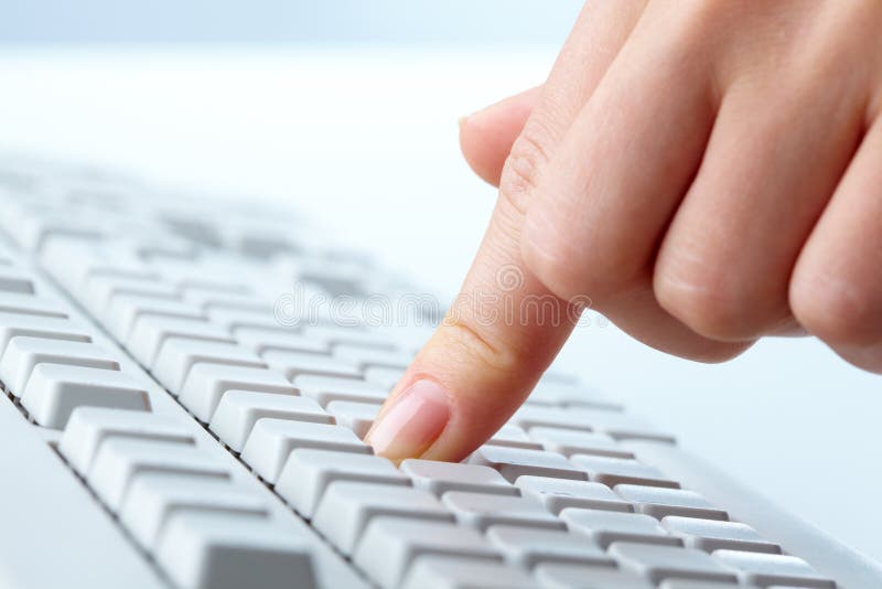 Pressing a key stock image. Image of working, computer - 16331493