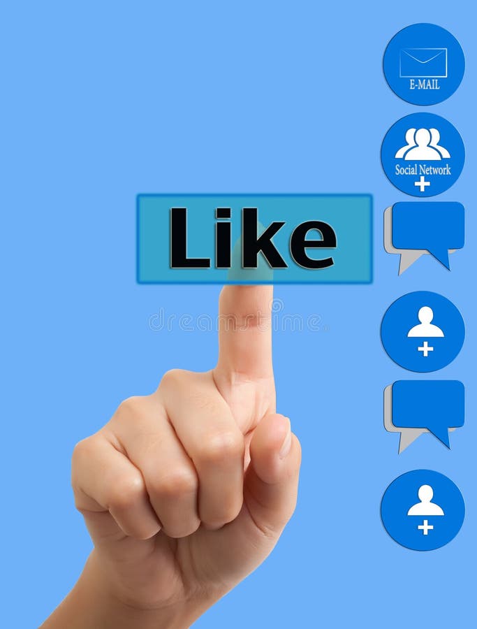 Pressing Like button stock image. Image of interaction - 20754451