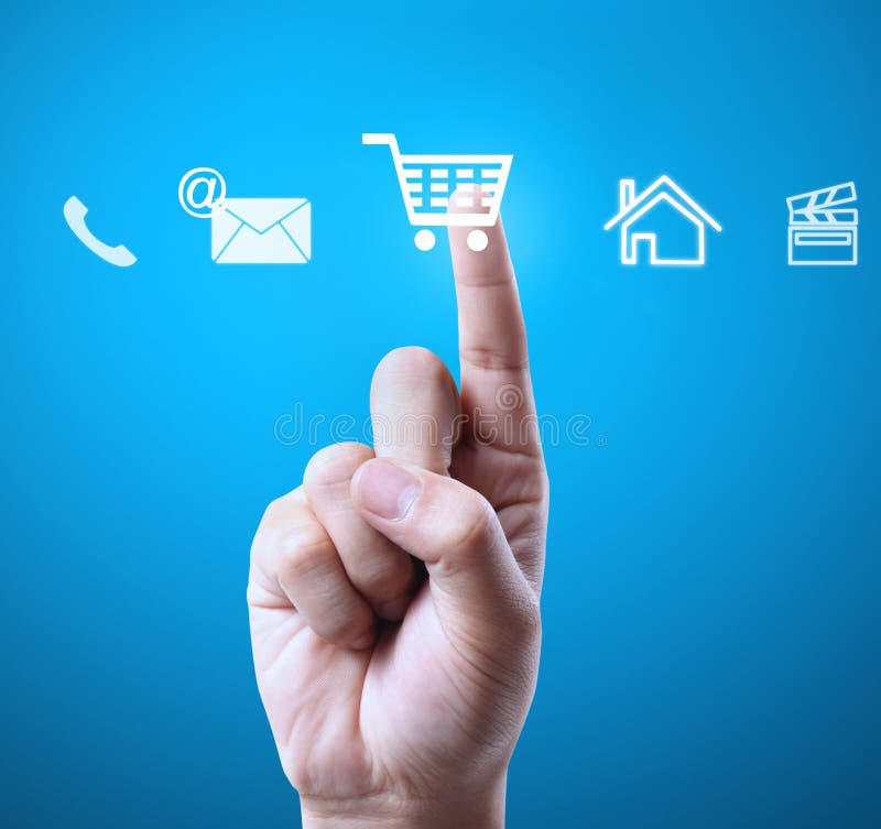 Pressing Modern Social Buttons Stock Photo - Image of interaction ...