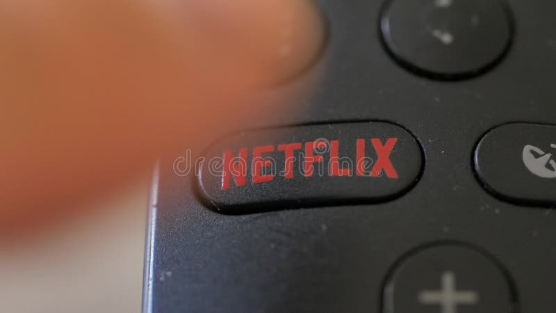 Pressing Netflix Button on Remote Control Stock Footage - Video of ...