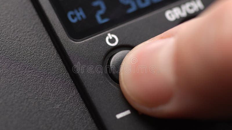 Pressing Power Button on Digital Device. Stock Image - Image of ...