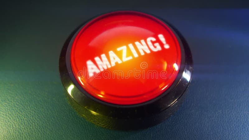 Pressing the Big Red Button Labeled with the Message Amazing Stock ...