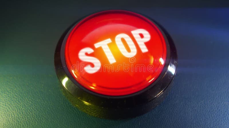Pressing the Big Red Button Labeled with the Message Stop Stock Video ...