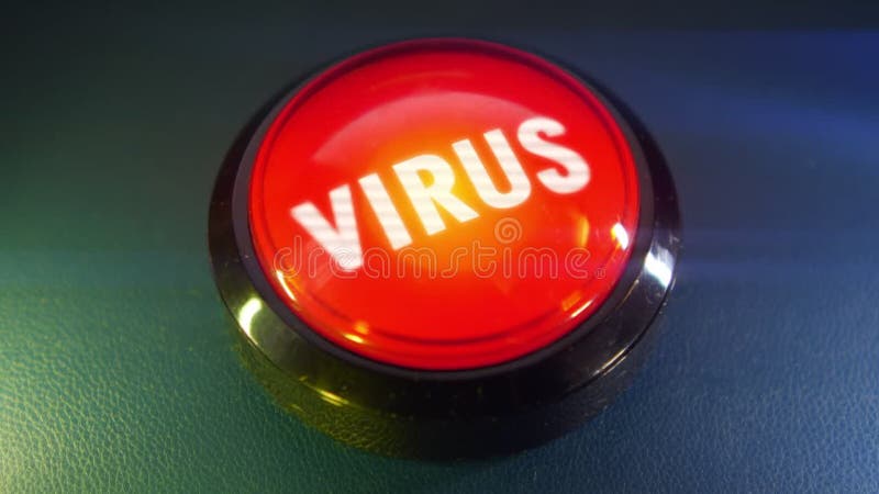 Pressing the Big Red Button Labeled with the Message Virus Stock Video ...