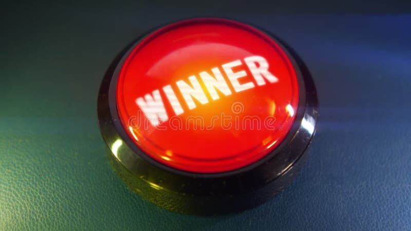 Pressing the Big Red Button Labeled with the Message Winner Stock ...