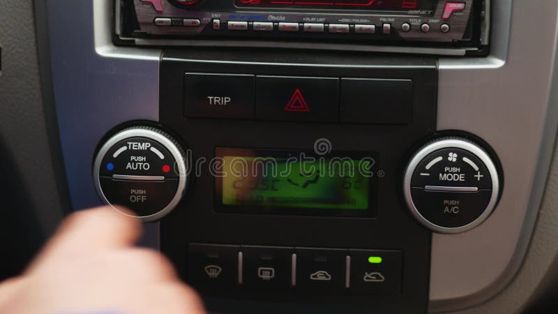 Car and Red Triangle Emergency Stop Sign on Asphalt Road Stock Footage ...