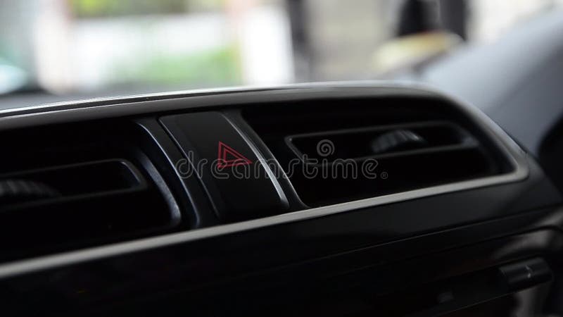 Pressing Red Triangle Car Hazard Warning Button Stock Video - Video of ...