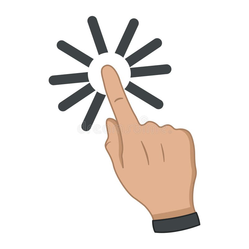 Pressing the Screen with the Index Finger. Stock Vector - Illustration ...