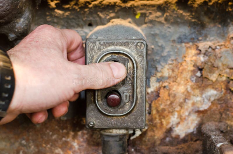 Pressing the Start Button of the Grinding Machine Stock Image - Image ...