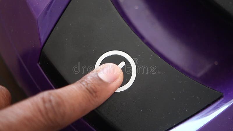 Pressing Start Button on Vacuum Cleaner. Stock Video - Video of hand ...