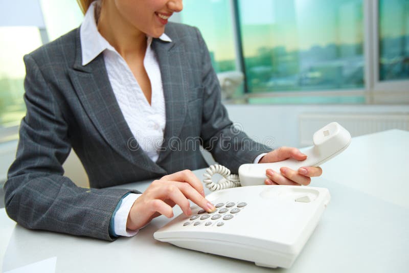 Pressing telephone buttons stock photo. Image of cable - 26817328