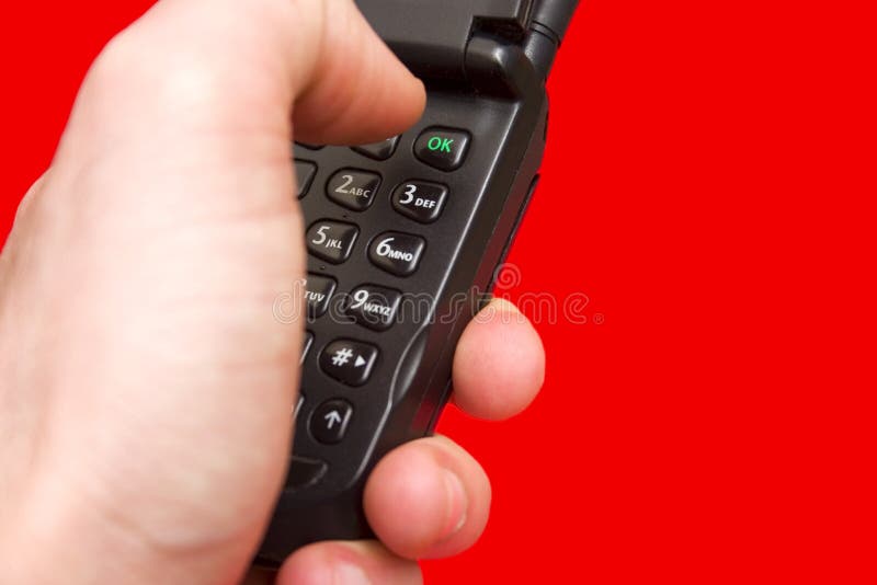 Hand Pressing Cell Phone Keypad Stock Photo - Image of messaging, hand ...