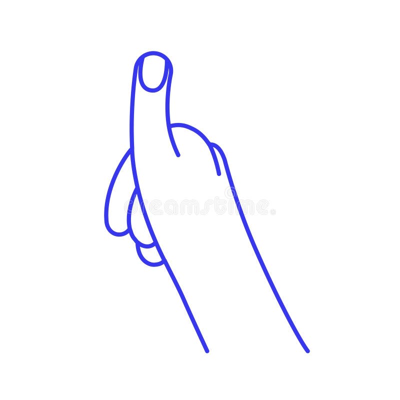 Pressing with Thumb. Hand Gesture Doodle Icon Stock Vector ...