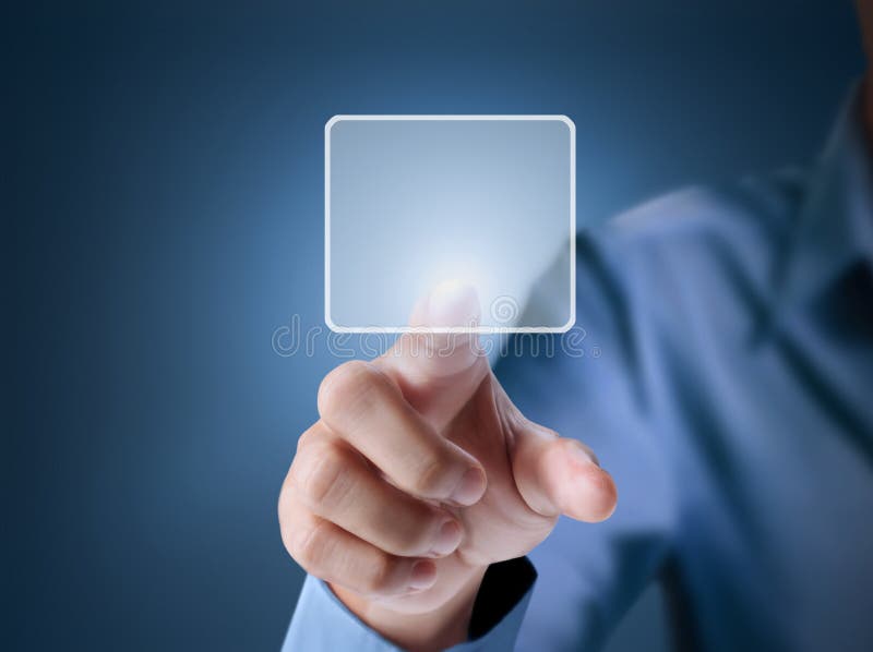 Pressing Touchscreen Button Stock Photo - Image of keyboard, hightech ...