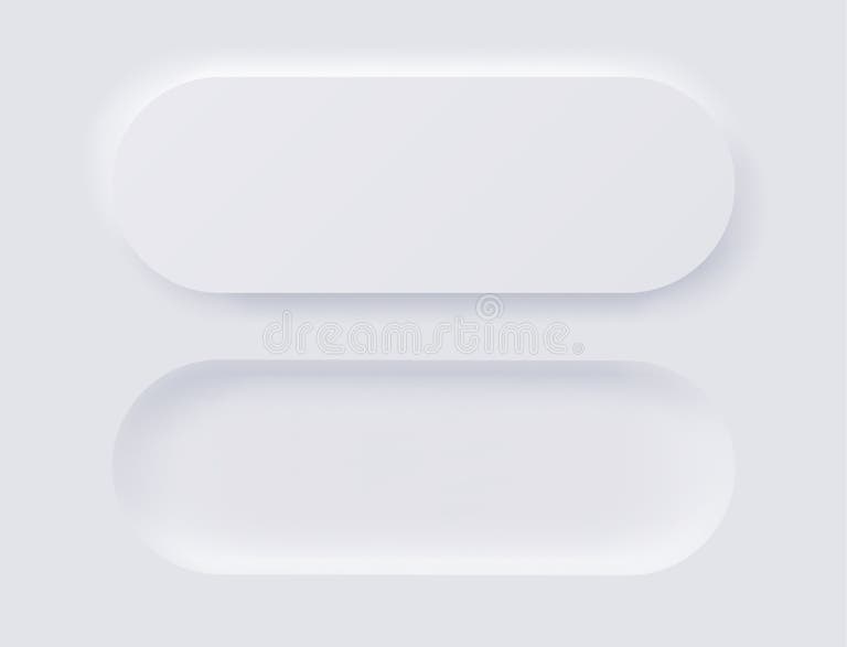 White Button Neumorphism Design Elements Vector Set. Stock Vector ...