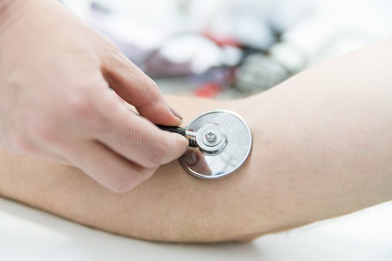 Pressure Checking with Stethoscope Stock Image - Image of device, hear ...