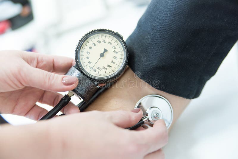Pressure Checking with Stethoscope Stock Photo - Image of cardiology ...
