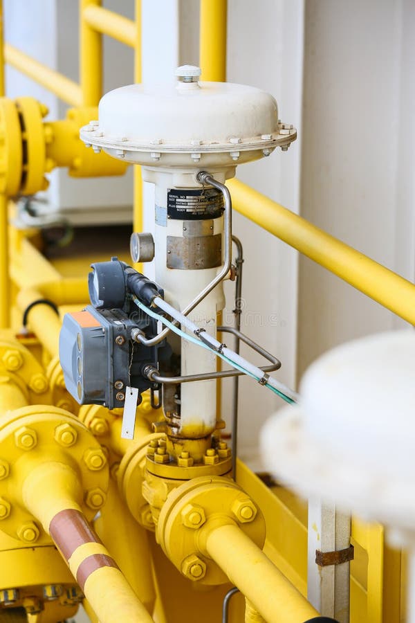 Pneumatic Flow Control Valve for Refinery or Chemical Plant Stock Image ...