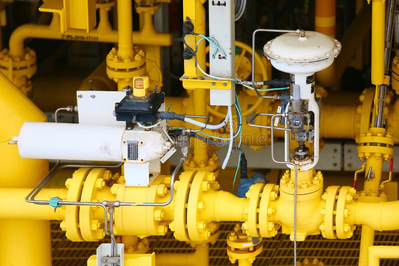 Control Valve or Pressure Regulator in Oil and Gas Process Stock Image ...