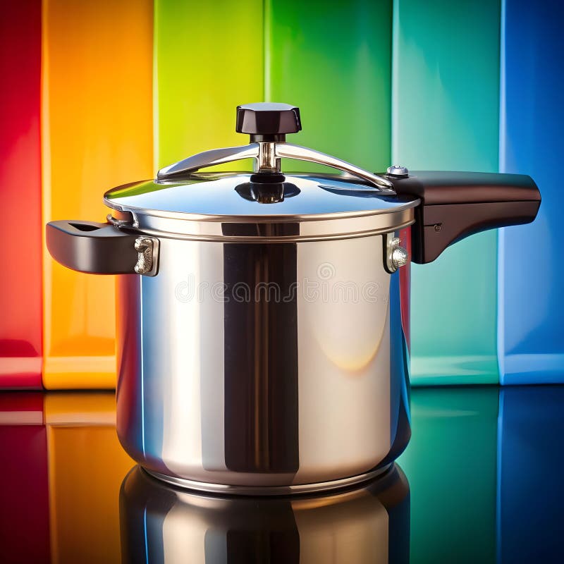 Pressure Cooker with Color Background Stock Illustration - Illustration ...