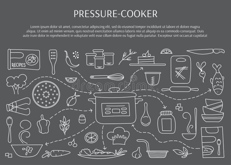 Pressure cooker elements stock vector. Illustration of element - 80372046
