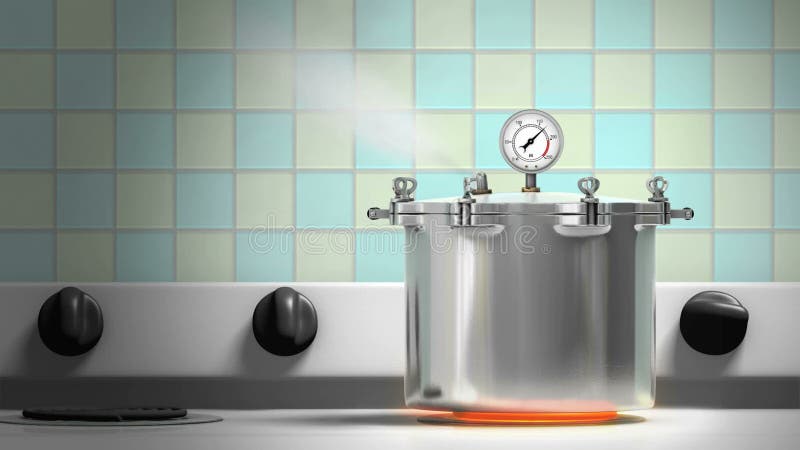 Pressure cooker exploding stock video. Video of design - 218367813
