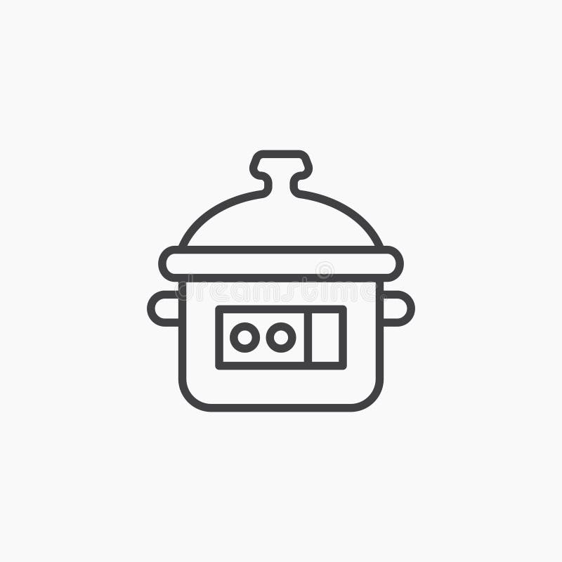 Pressure Cooker Icon Vector Stock Vector - Illustration of pictogram ...