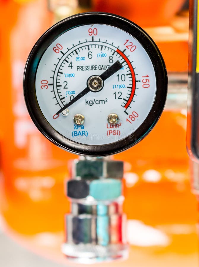 Pressure Gauge in Air Compressor Stock Image - Image of movable ...