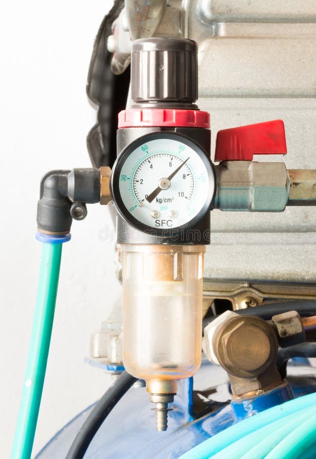 Pressure Gauge and Air Filter Regulator Stock Photo - Image of ...