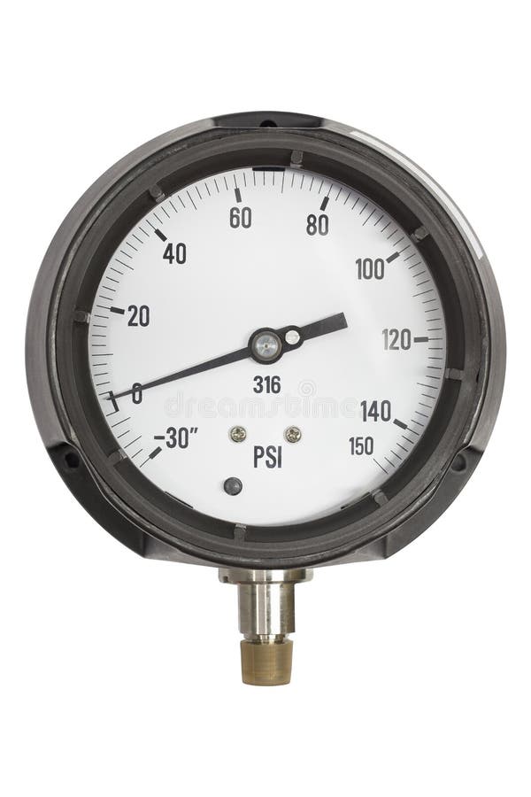 Pressure Gauge Isolated on a White Background with Clipping Path Stock ...