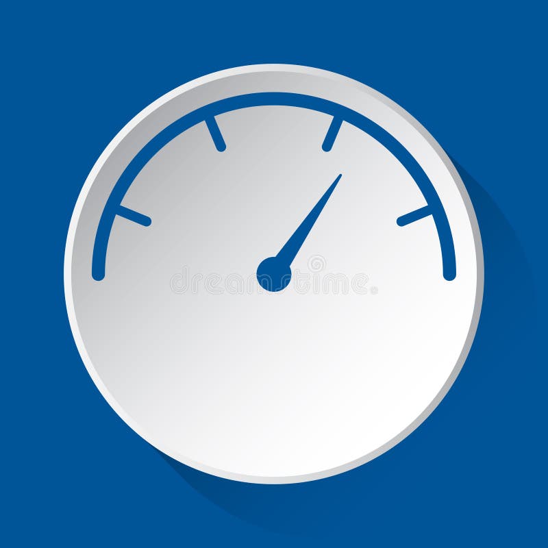 Pressure Gauge, Simple Blue Icon on White Button Stock Vector ...