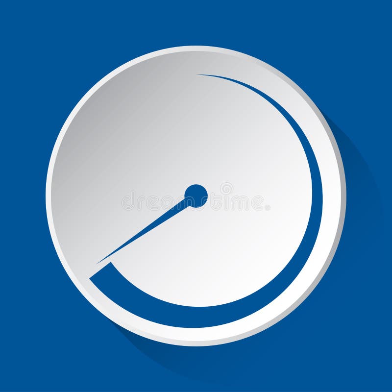 Pressure Gauge - Simple Blue Icon on White Button Stock Vector ...