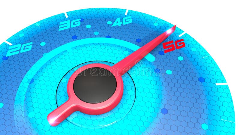 5g Broadband Measurement Speedometer Stock Illustration - Illustration ...