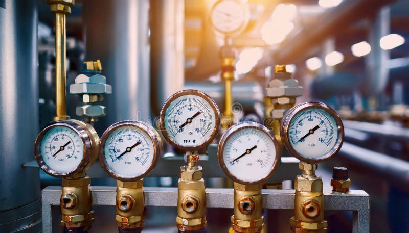 Control Panel Gauges Showing Pressure Levels Stock Photo - Image of ...