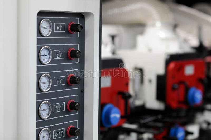 Pressure Gauges and Regulators on Control Panel Stock Image - Image of ...
