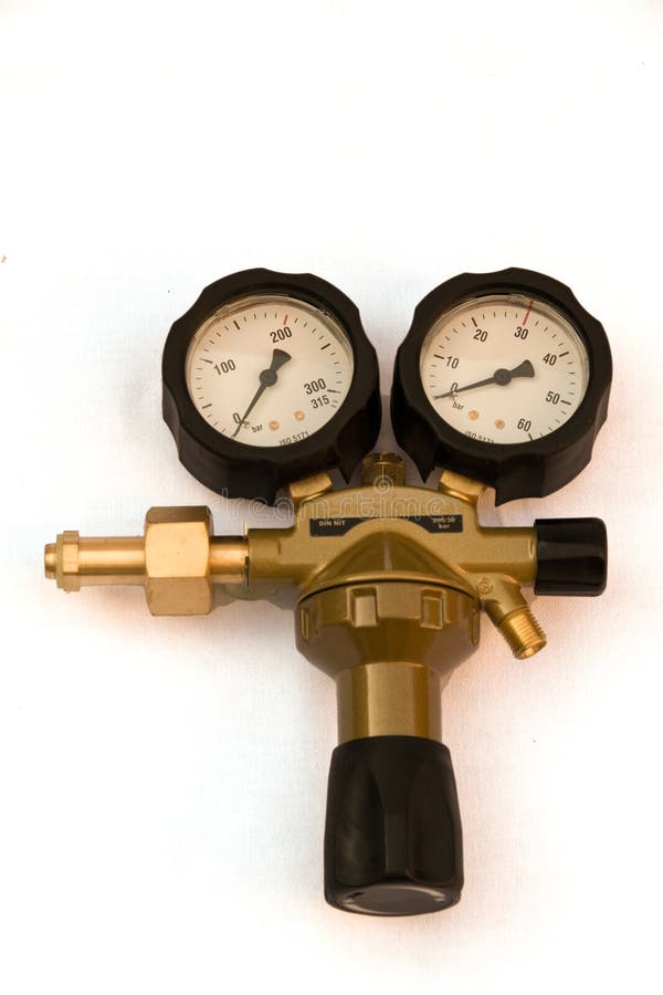 Pressure Gauges and Valves Isolated with Clipping Path Stock Photo ...