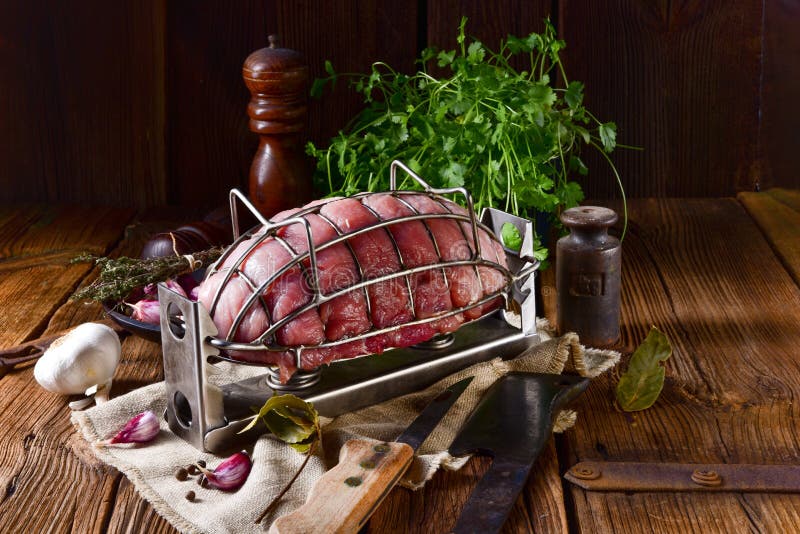Pressure Ham Cooker with Raw Ham Stock Image - Image of heat, polish ...