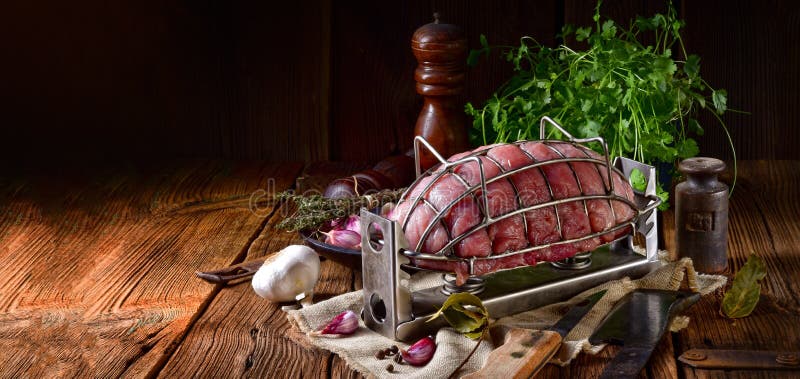 Pressure Ham Cooker with Raw Ham Stock Photo - Image of heat ...