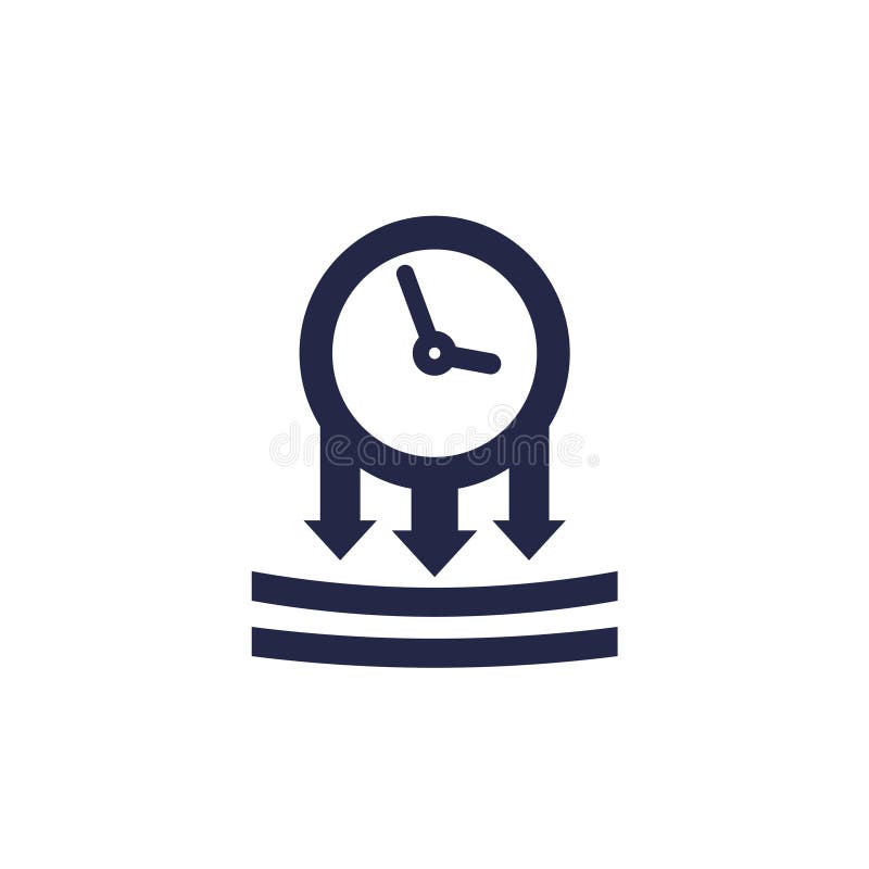 Pressure, Impact Icon with a Clock Stock Illustration - Illustration of ...