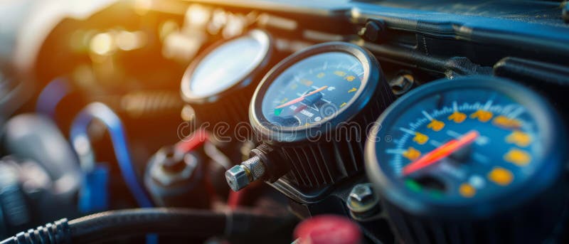 Pressure Measurement with Pressure Gauges Stock Illustration ...